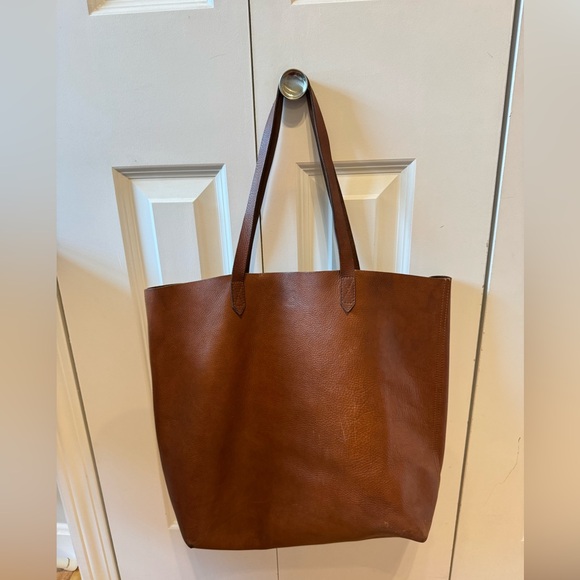 Madewell | Bags | Madewell Large Leather Cognac Colored Tote | Poshmark